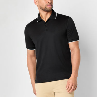 Stylus Tipped Mens Regular Fit Short Sleeve Polo Shirt, Color: Black ...