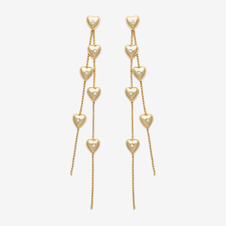 Click here for Mixit Gold Tone Linear Womens Heart Drop Earrings... prices