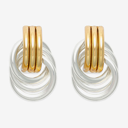 Click here for Mixit Two Tone Donut Twist 18.1mm Knot Stud Earrin... prices