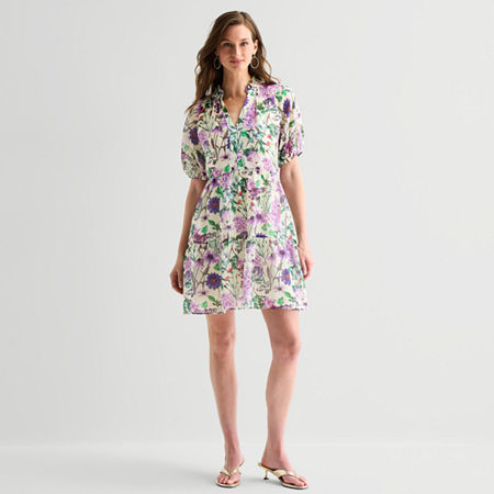 Click here for Sam And Jess Womens Short Sleeve Floral Shift Dres... prices