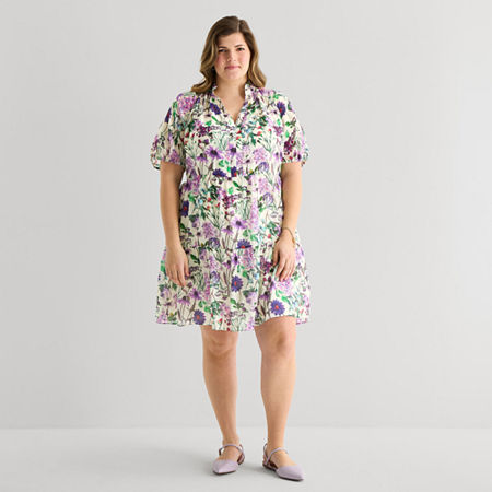 Click here for Sam And Jess Womens Plus Short Sleeve Floral Shift... prices