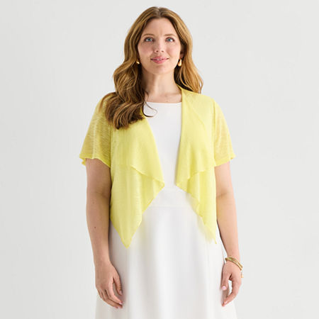 Click here for Perceptions Womens Short Sleeve Shrug Plus  3x  Ye... prices