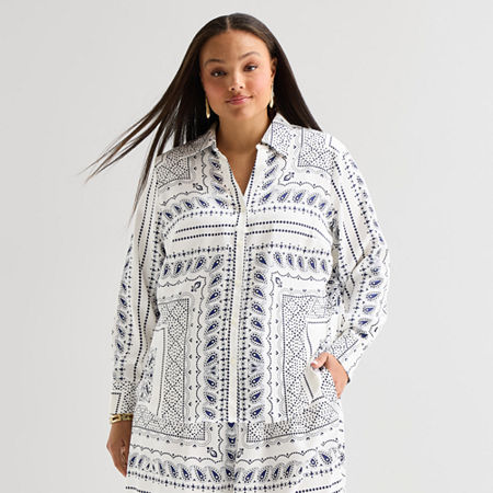 Click here for Worthington Womens Plus Cuffed Long Sleeve Slim Fi... prices