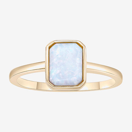 Click here for Womens Lab Created White Opal 18K Gold Over Silver... prices