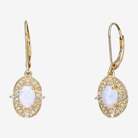 Click here for Womens Lab Created White Opal 18K Gold Over Silver... prices