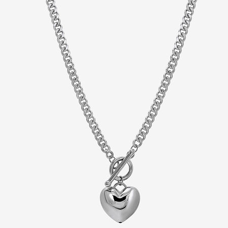 Click here for Womens Sterling Silver Heart 18 Inch Pendant Neckl... prices