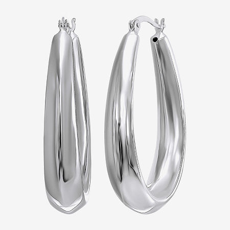 Click here for Womens Sterling Silver Hoop Earrings  One Size  Wh... prices