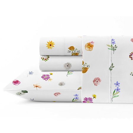 Click here for Pointehaven Crisp Printed Cotton Sheet Set  One Si... prices
