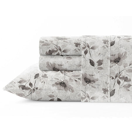 Click here for Pointehaven Crisp Printed Cotton Sheet Set  One Si... prices