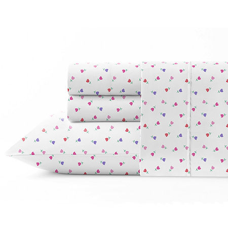 Click here for Pointehaven Crisp Printed Cotton Sheet Set  One Si... prices