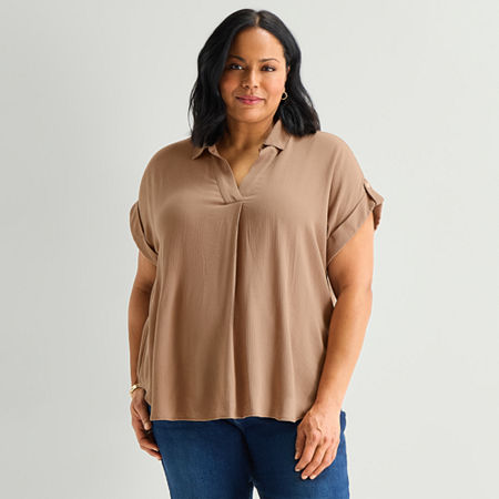 Click here for Liz Claiborne Womens Plus Blouse  0x  Beige prices