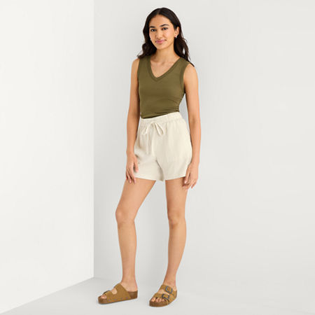 Click here for a.n.a Womens High Rise Pull-On Short  Petite Large... prices