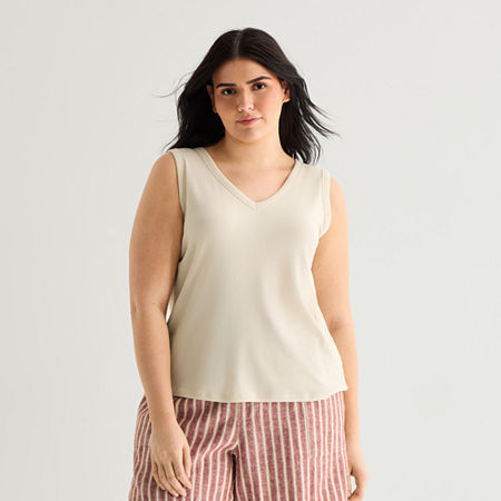 Click here for a.n.a Womens Plus V Neck Sleeveless Tank Top  1x... prices