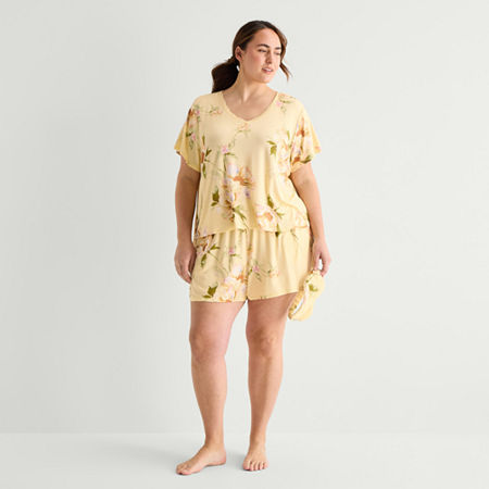 Click here for Ambrielle Womens V-Neck Short Sleeve 3-pc. Plus Pa... prices