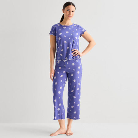 Click here for Jaclyn Womens Crew Neck Short Sleeve 2-pc. Pajama... prices