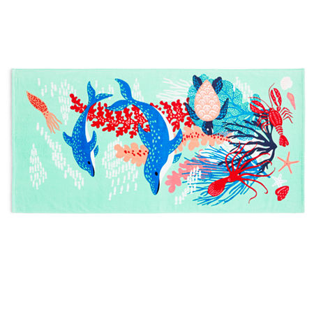 Click here for Outdoor Oasis Print Beach Towel  One Size  Blue prices