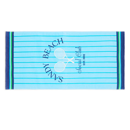 Click here for Outdoor Oasis Print Beach Towel  One Size  Blue prices