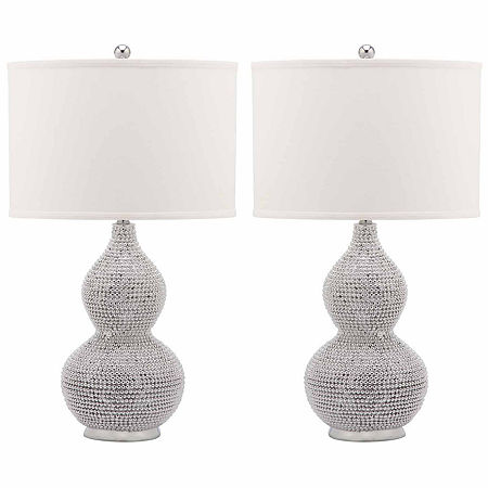 Safavieh Set of 2 Nicole Bead Table Lamps - White