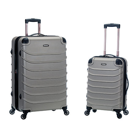 Rockland 2-Pc. Hardside Luggage Set - Silver with Black Caps
