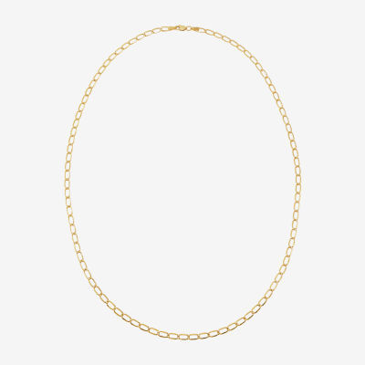 14K Gold 18 - 22 Inch Hollow Elongated Curb Chain Necklace - JCPenney