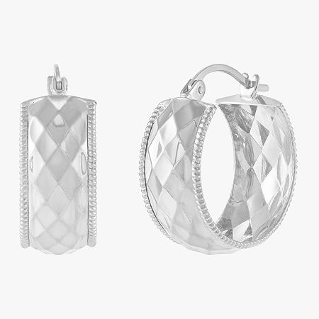 Click here for Womens 10K White Gold 22mm Round Hoop Earrings  On... prices