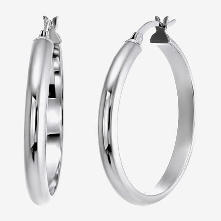 Click here for Womens Sterling Silver 31mm Round Hoop Earrings  O... prices