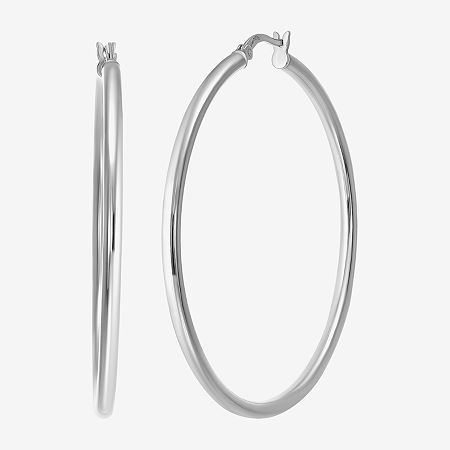 Click here for Womens Sterling Silver 50mm Round Hoop Earrings  O... prices