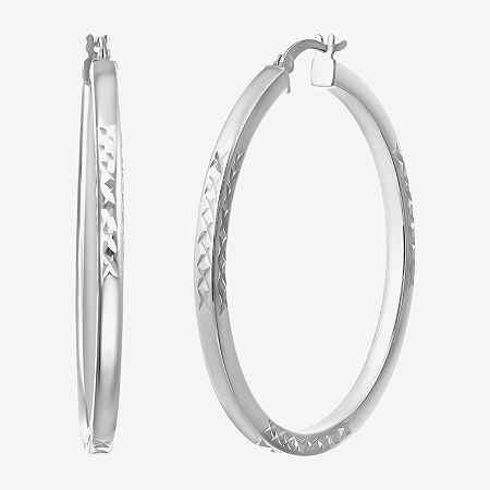 Click here for Womens Sterling Silver 45mm Round Hoop Earrings  O... prices
