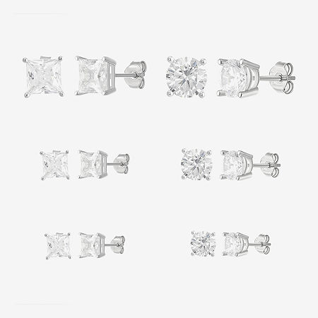 Click here for Womens Cubic Zirconia Sterling Silver Round 6 Pair... prices