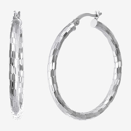 Click here for Womens Sterling Silver 35mm Round Hoop Earrings  O... prices
