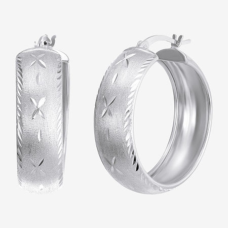 Click here for Womens Sterling Silver 30mm Round Hoop Earrings  O... prices