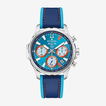 Click here for Bulova Mens Marine Star E1 Chronograph Blue Leathe... prices