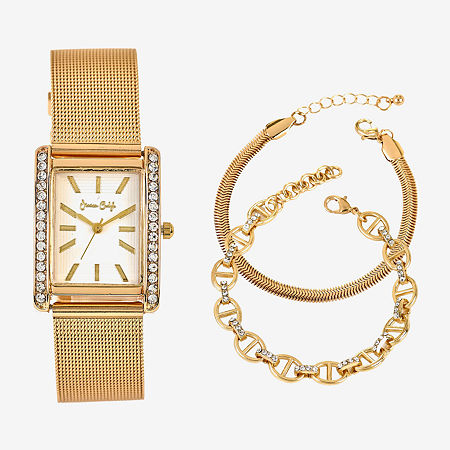 Jessica Carlyle Womens Gold Tone Metal Alloy Analog Watch  23mm - Gold Tone
