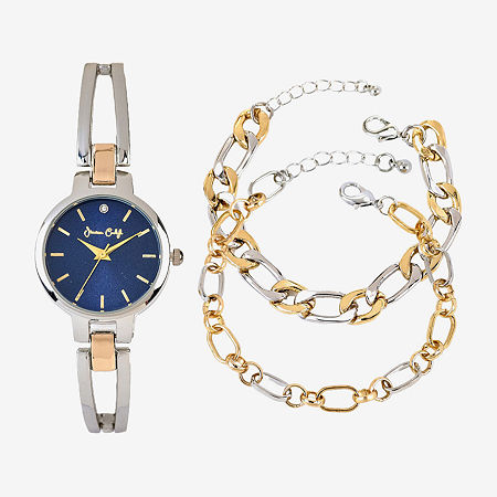 Jessica Carlyle Womens Quartz Two Tone Metal Alloy Watch  33mm - Gold  Silver Tone