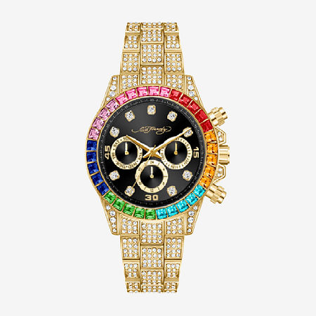 Ed Hardy Womens Quartz Gold-Tone Alloy Bracelet Watch 40mm - Gold