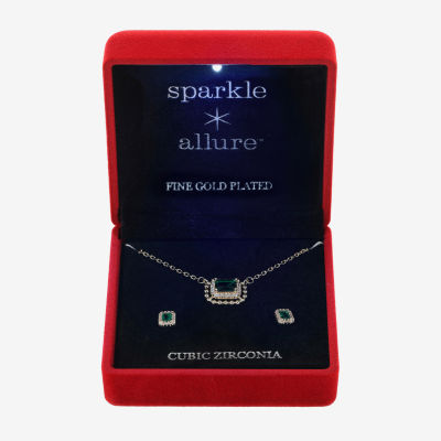Sparkle Allure Light Up Box Womens Green Cubic Zirconia 14K Gold Over ...