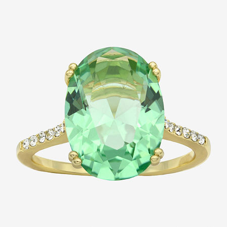 Click here for Sparkle Allure Womens Green Crystal 14K Gold Over... prices