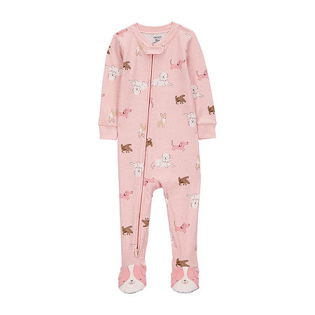 Click here for Carters Baby Girls Footed Rib Crew Neck Long Sleev... prices