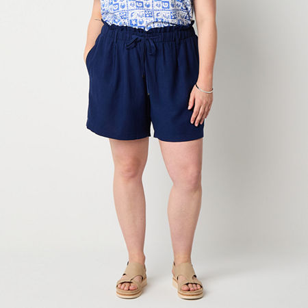 Click here for St. Johns Bay Womens Plus Pull-On Short  2x  Blue prices