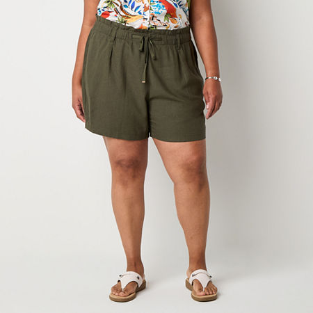 Click here for St. Johns Bay Womens Plus Pull-On Short  3x  Green prices
