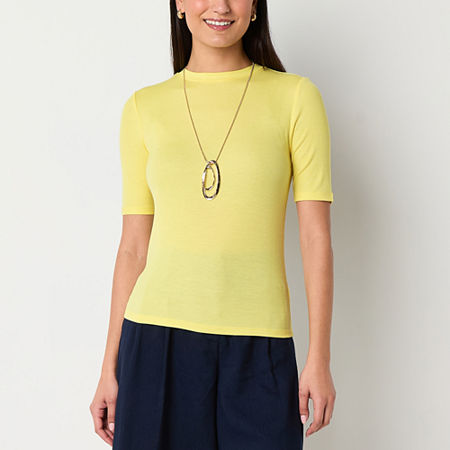 Click here for Worthington Womens Short Sleeve Mock Neck Top  X-s... prices