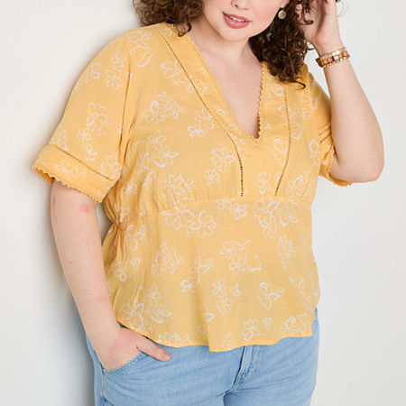 Click here for a.n.a Ladder Trim Womens V Neck Short Sleeve Plus... prices