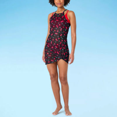 Decree Womens Dots Knit Dress Swimsuit Cover-Up, Color: Cheery Cherries ...