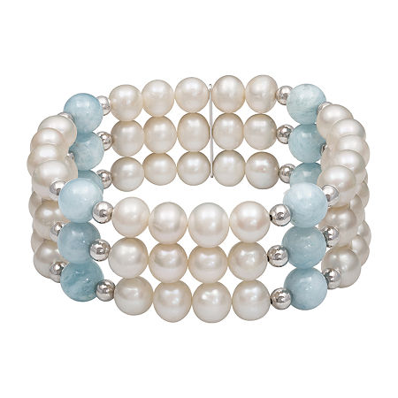Click here for Womens White Cultured Freshwater Pearl Sterling Si... prices