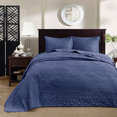 Madison Park Quebec Quilted 3-Pc. Bedspread Set  Full - Navy