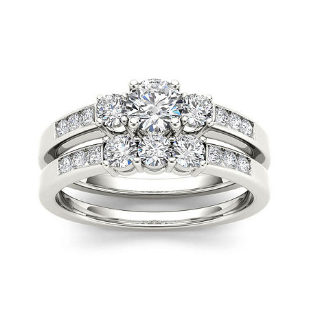Click here for 1 CT.T.W. Natural Diamond 14K White Gold Bridal Ri... prices