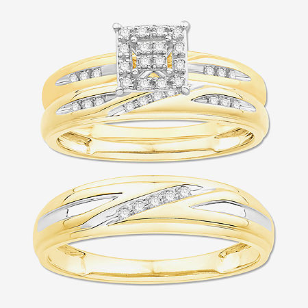 Click here for 3PC Trio Set Featuring 1/7 CT.T.W. Diamond 10K or... prices