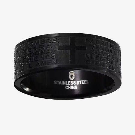 Click here for Mens 8mm Black Stainless Steel Cross and Padre Nue... prices