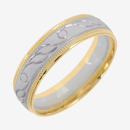Click here for 10K Two-Tone Gold Womens Engraved Milgrain 5mm Wed... prices