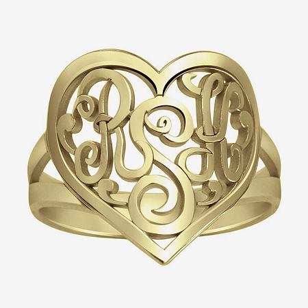 Click here for Personalized 18mm Script Monogram Heart Ring  8 1/... prices